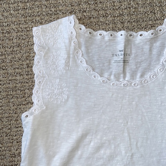 Talbots | Tops | Talbots Lace Trim Tank White | Poshmark